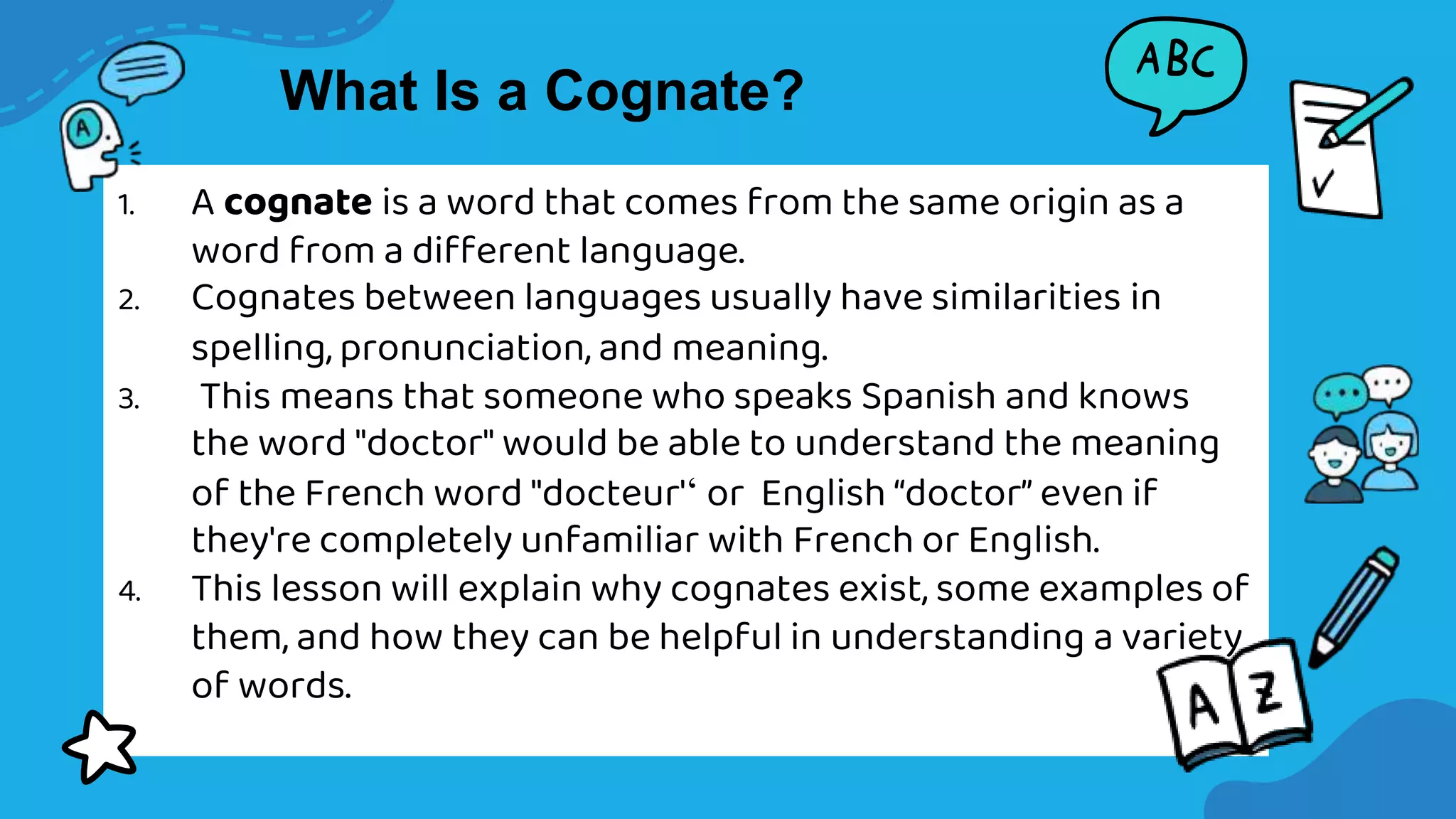 La cognición tema 1 ( cognate and false cognate words) | PPTX