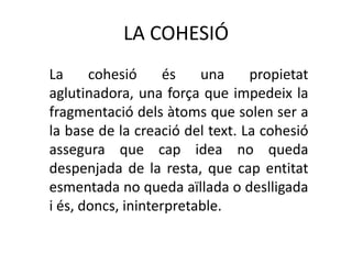 La cohesió | PPTX