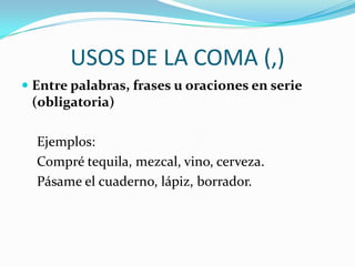 La coma (,) | PPTX