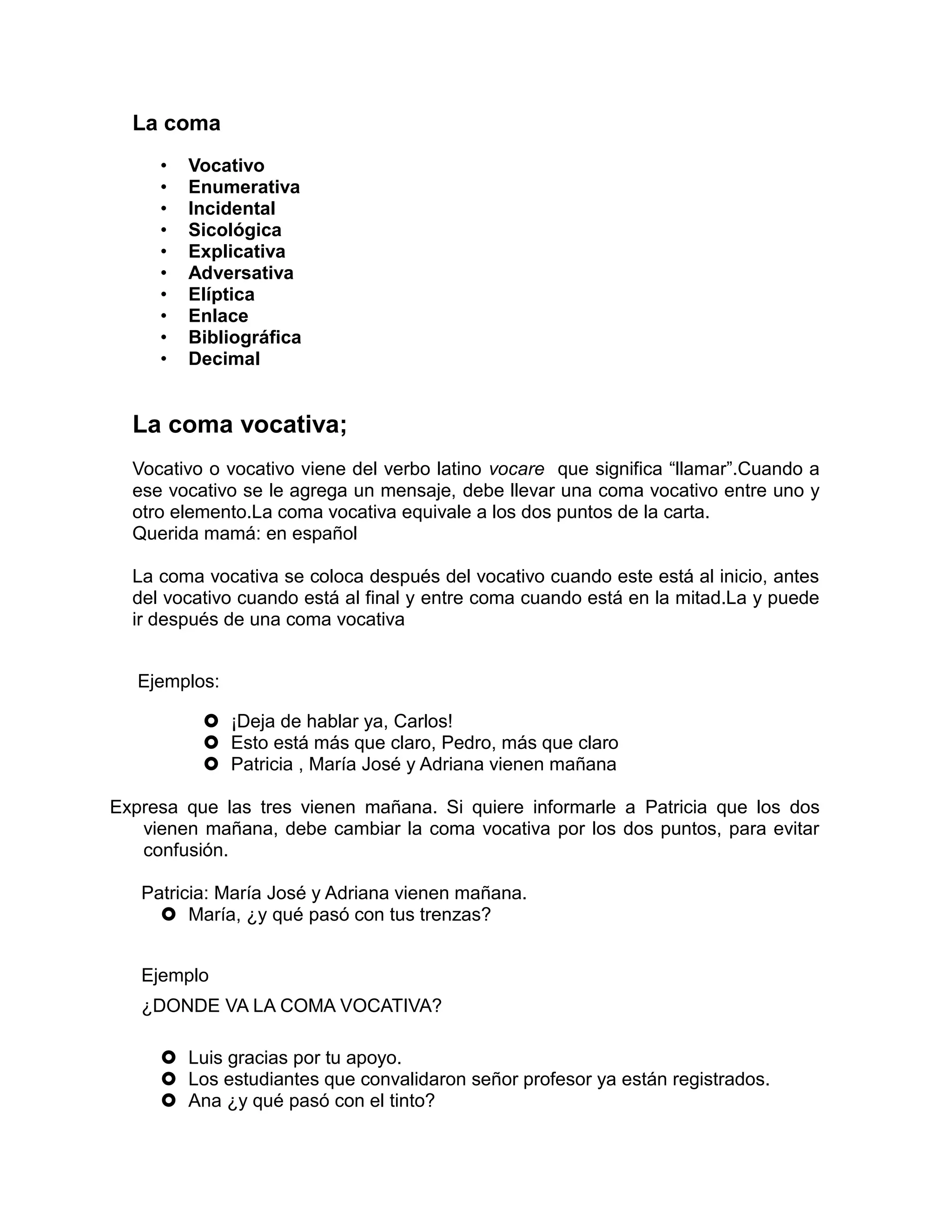 La coma | DOCX