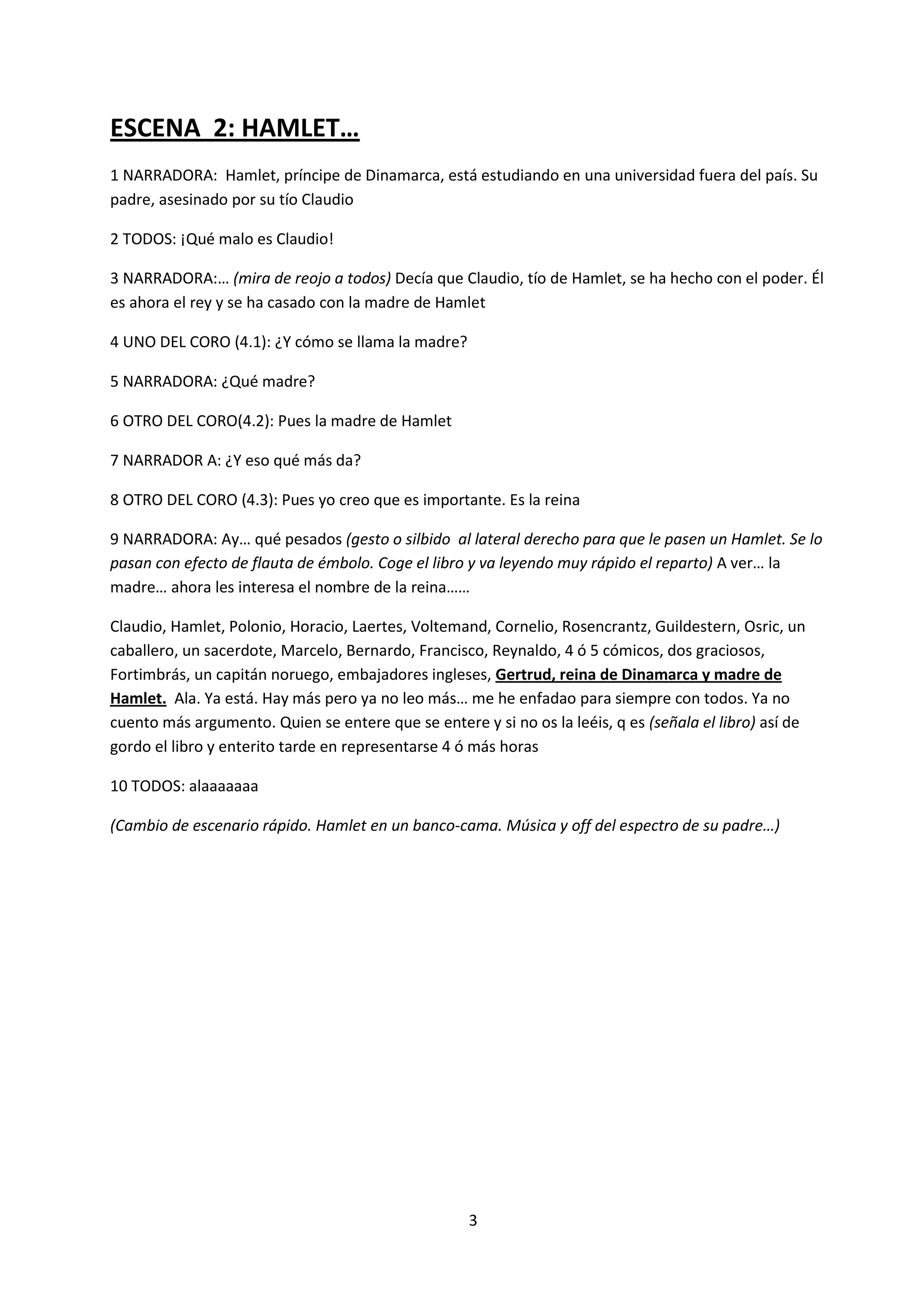 La comedia de las tragedias de w. Chéspir hay q decir 'shakespeare' | DOCX
