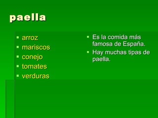 La comida de españa (student ppt) | PPT