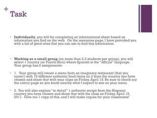 La comida Web Quest | PPT