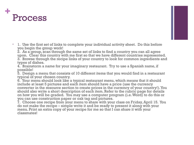 La comida web quest | PPT | World Cuisines | Food & Drink