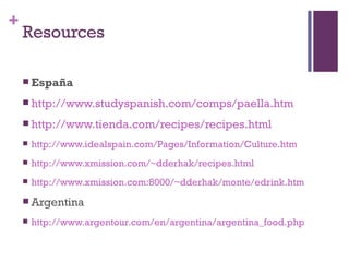 La comida web quest | PPT | World Cuisines | Food & Drink