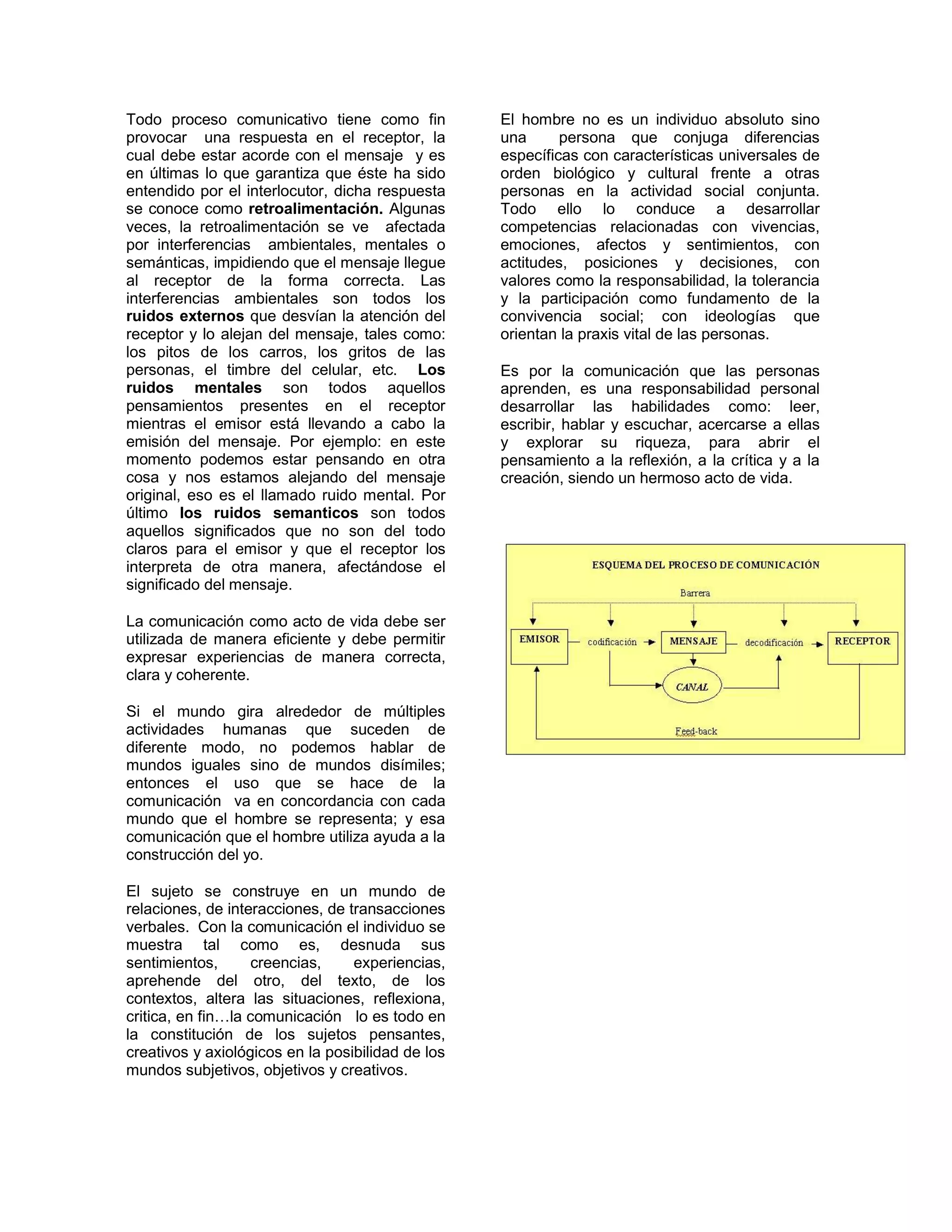 La Comunicación Como Acto De Vida | PDF