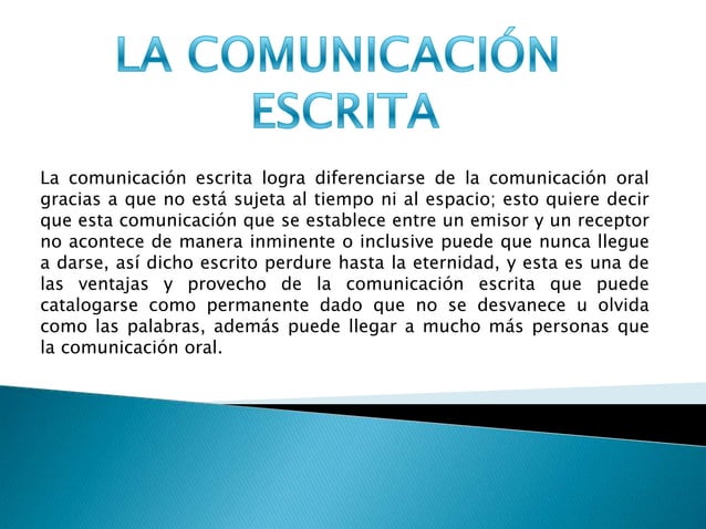 La comunicacion escrita | PPTX