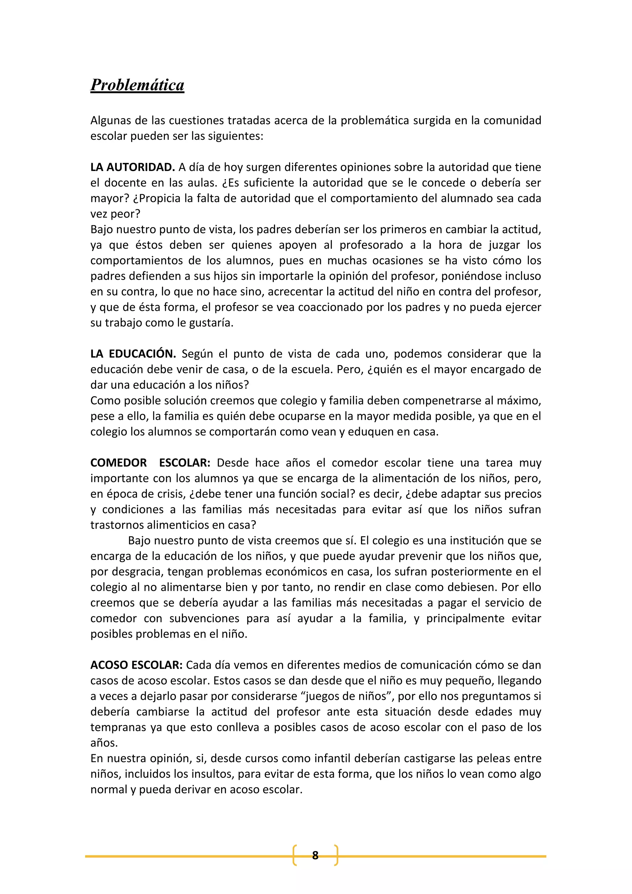 La comunidad escolar | PDF