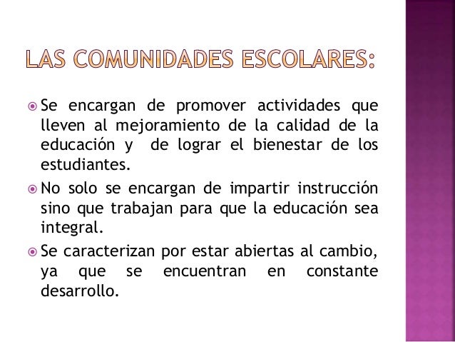 La comunidad escolar