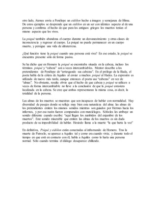La concepción del alma de los muertos en homero | DOCX