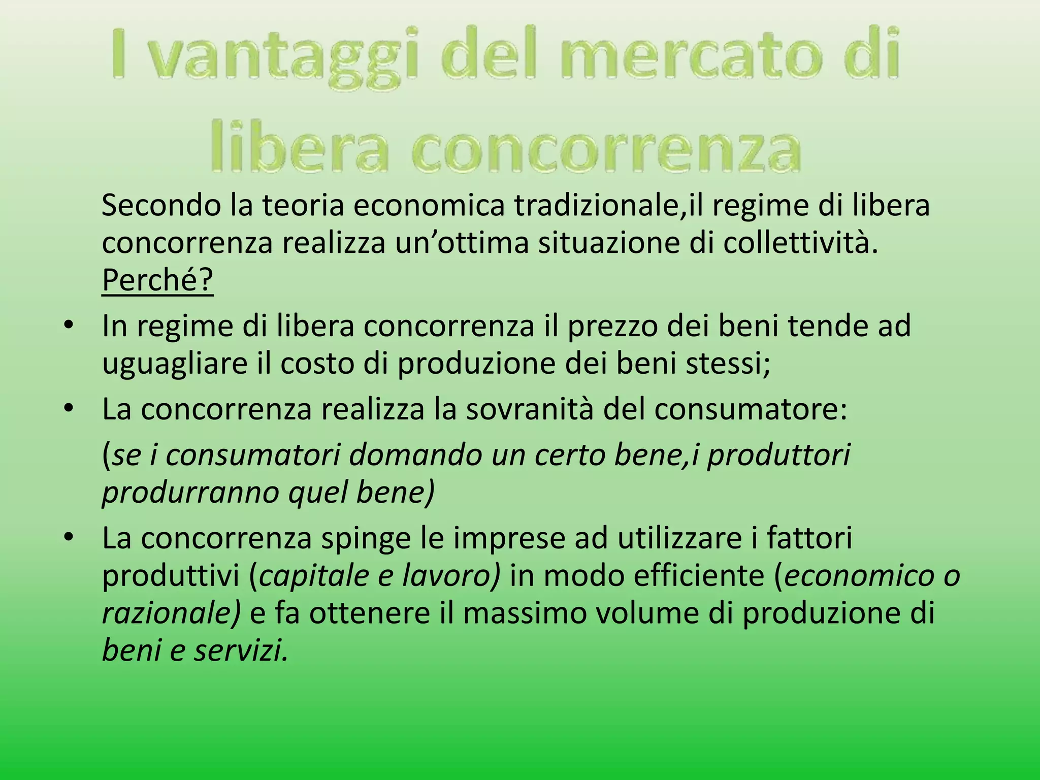 La concorrenza pura | PPTX | Business | Business and Finance