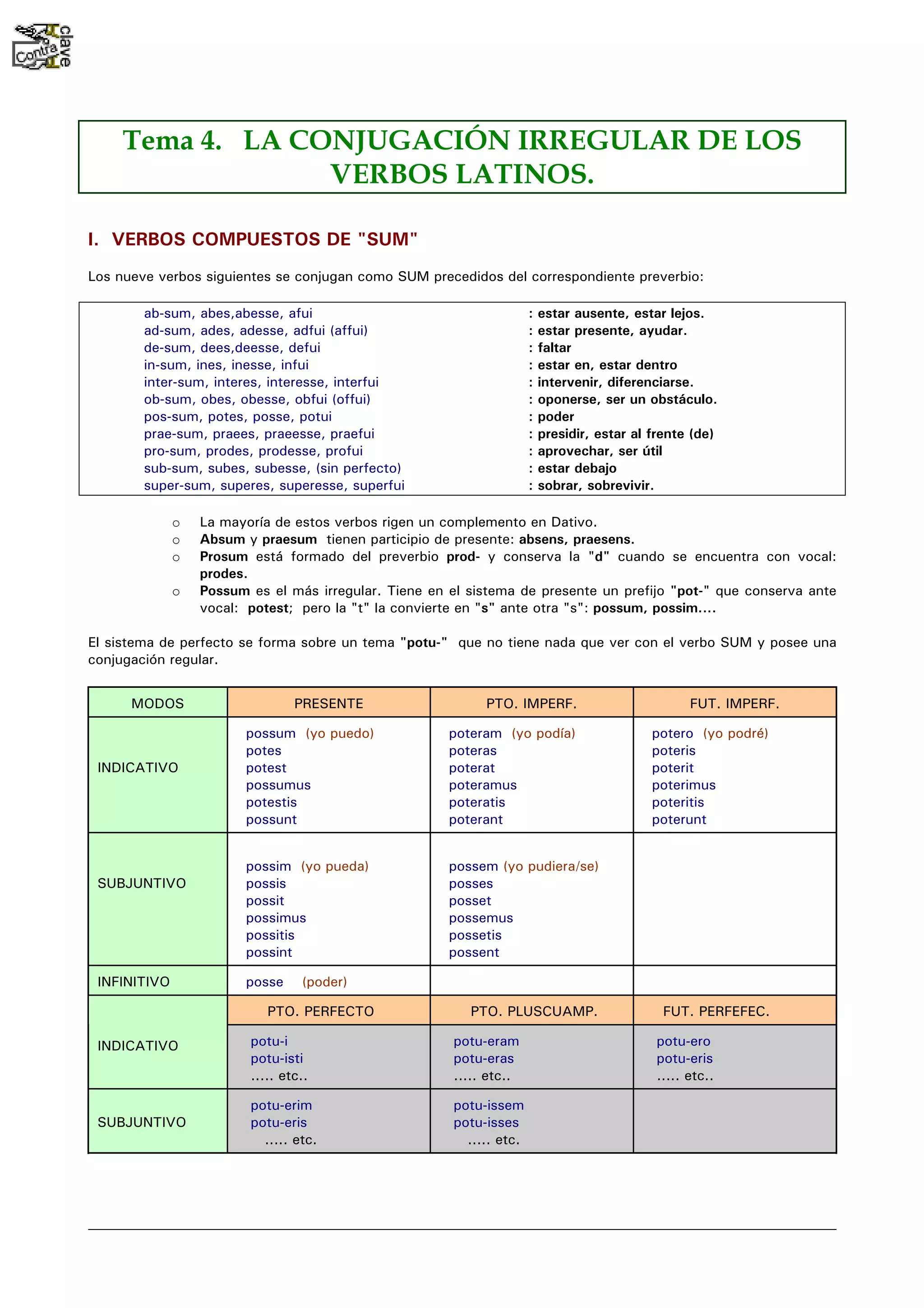 La conjugación irregular latina | PDF