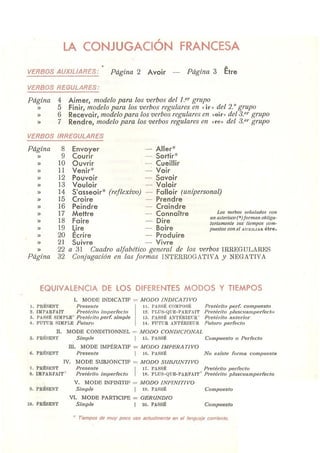 La conjugación francesa / la conjugaison française / the French ...