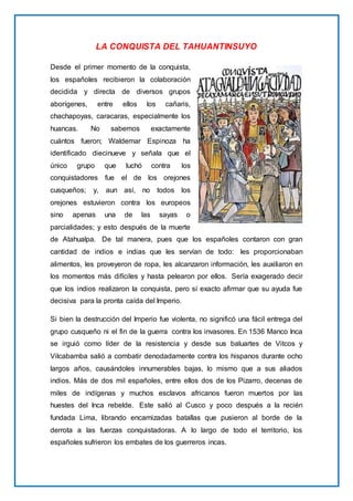 La conquista del tahuantinsuyo | DOCX