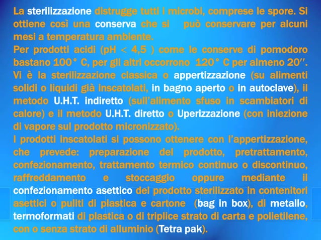 La Conservazione Degli Alimenti Prima Parte | PPTX