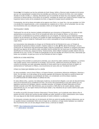 La constelación de Orión y su significado para el hombre | PDF