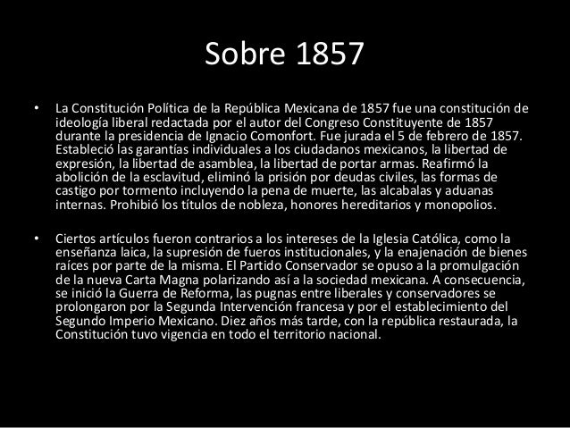 La constitución de 1857