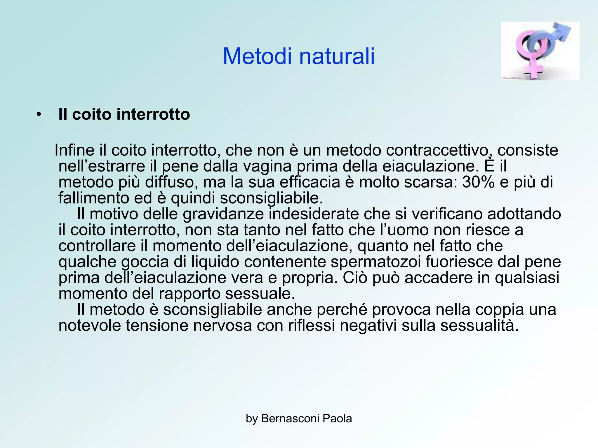 La contraccezione con immagini | PPSX