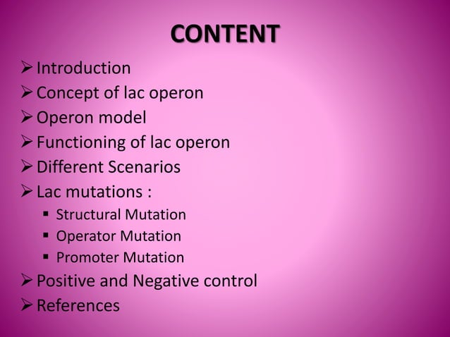 The Lac operon | PPTX