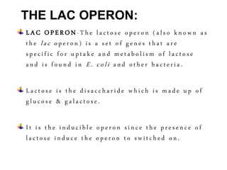 Lac operon system | PPTX