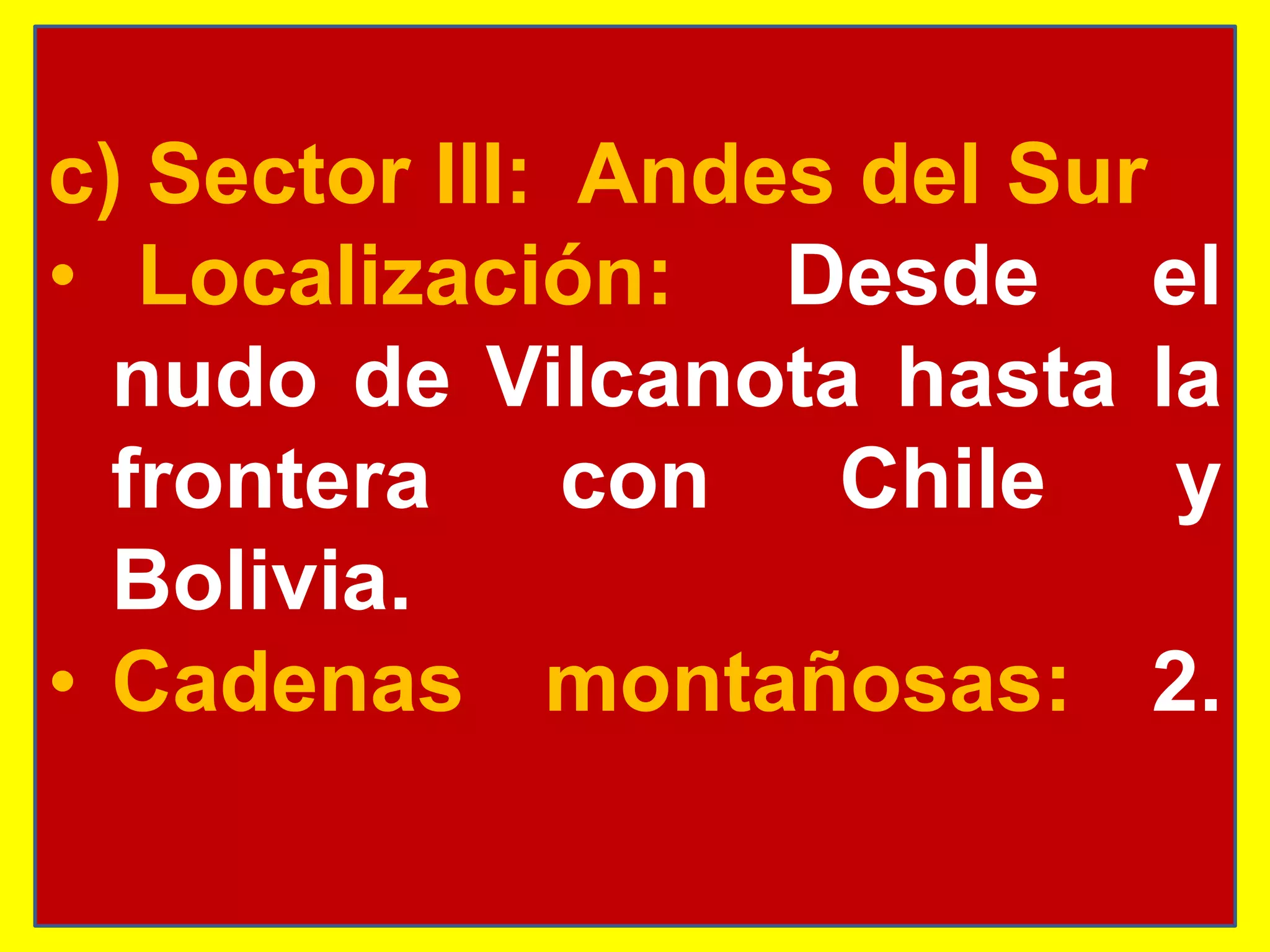 La cordillera de los andes i | PPT