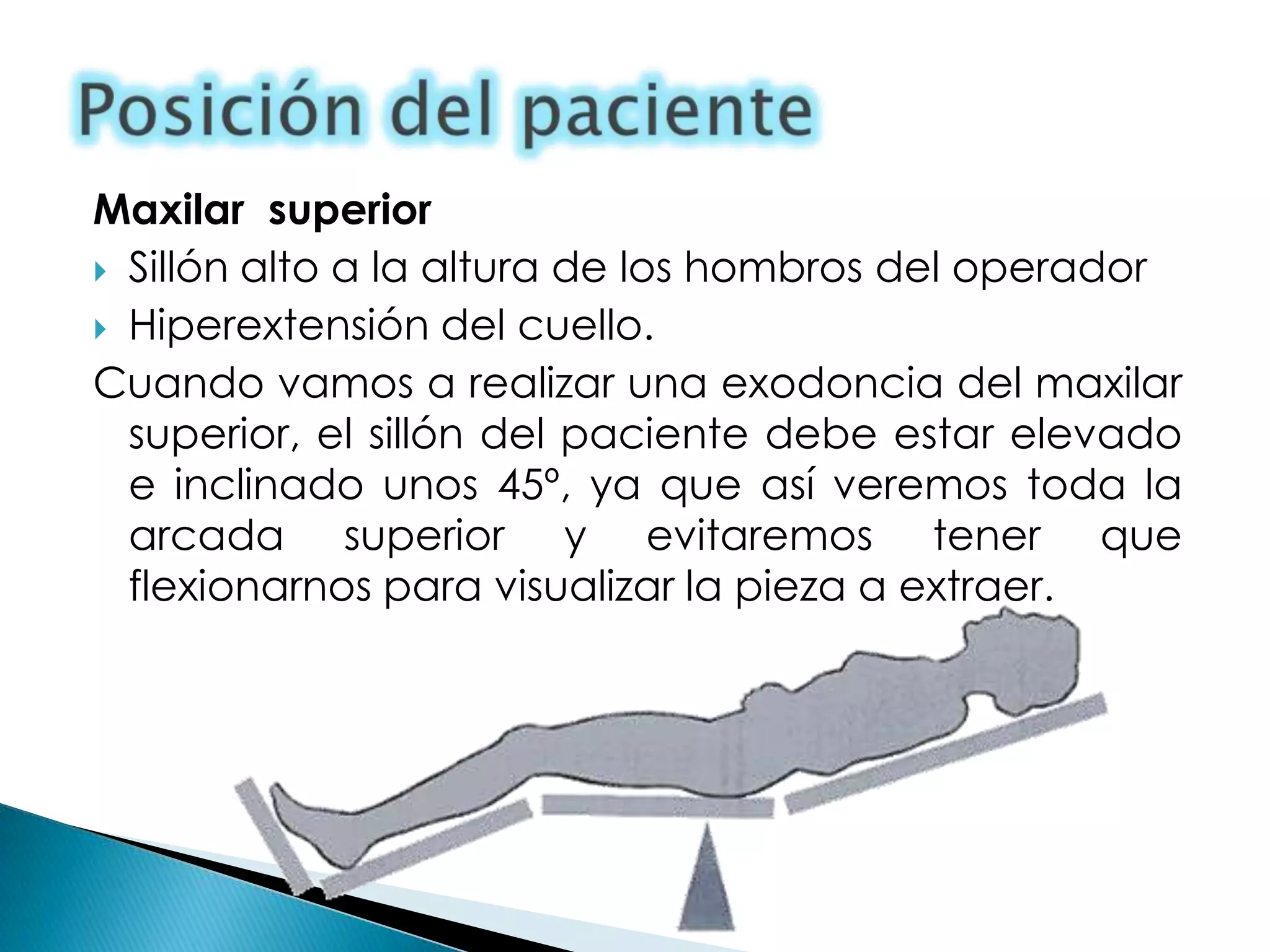 La correcta posición del paciente y del cirujano | PPTX | Dental Health ...