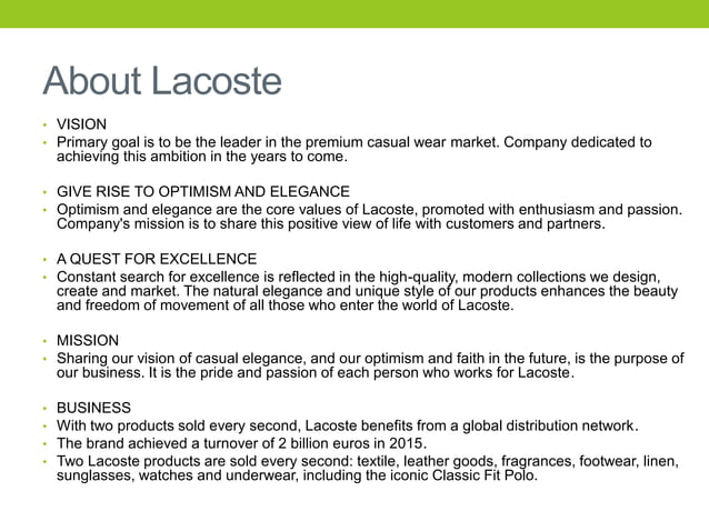 Lacoste | PPTX | Social Networking | Internet