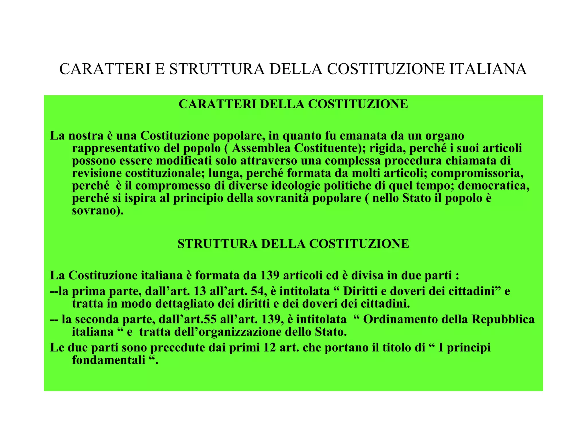 La costituzione italiana | PPT