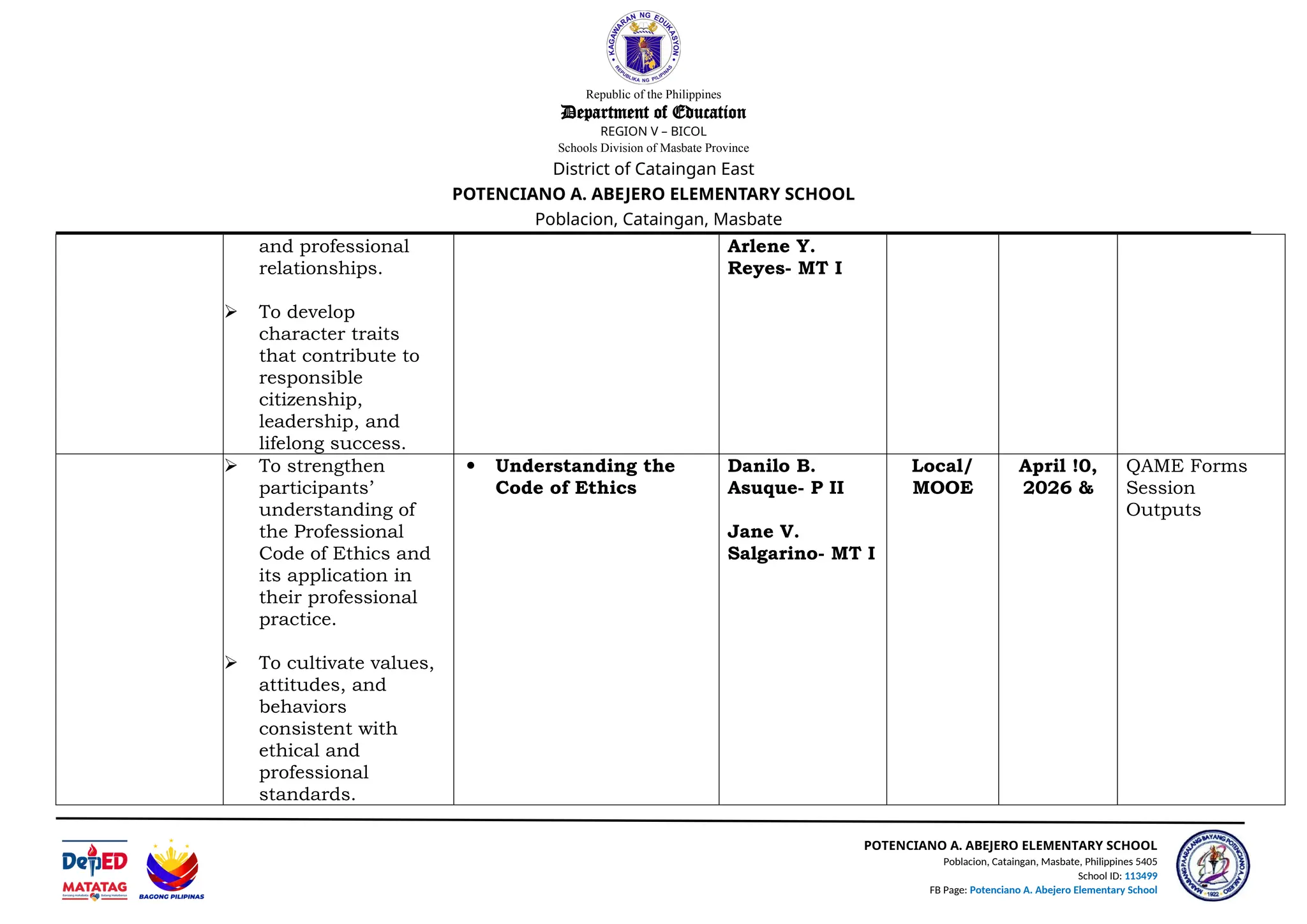 LAC PLAN 2025-2026.docx SAMPLE SCHOOL LEARNING ACTION CELL PLAN | DOCX