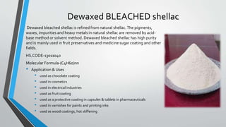 Lac based product aand its different markets for india | PPTX