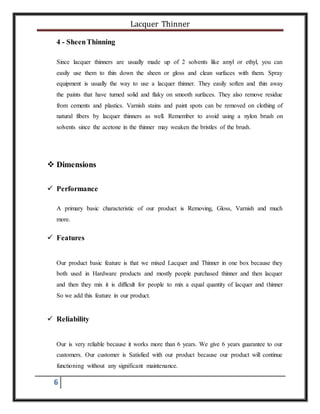 Lacquer thinner assignment | DOCX