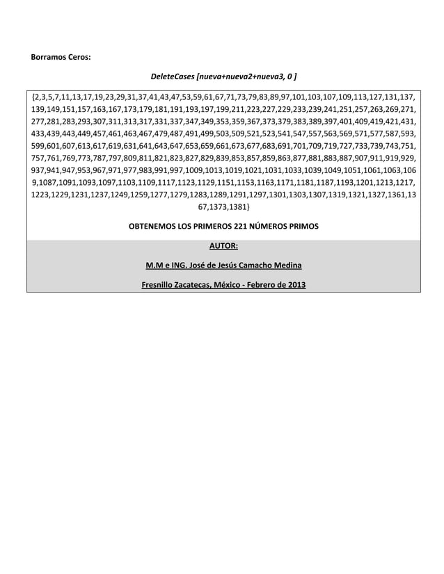 LA CRIBA DE FIBONACCI PARA NÚMEROS PRIMOS | DOCX