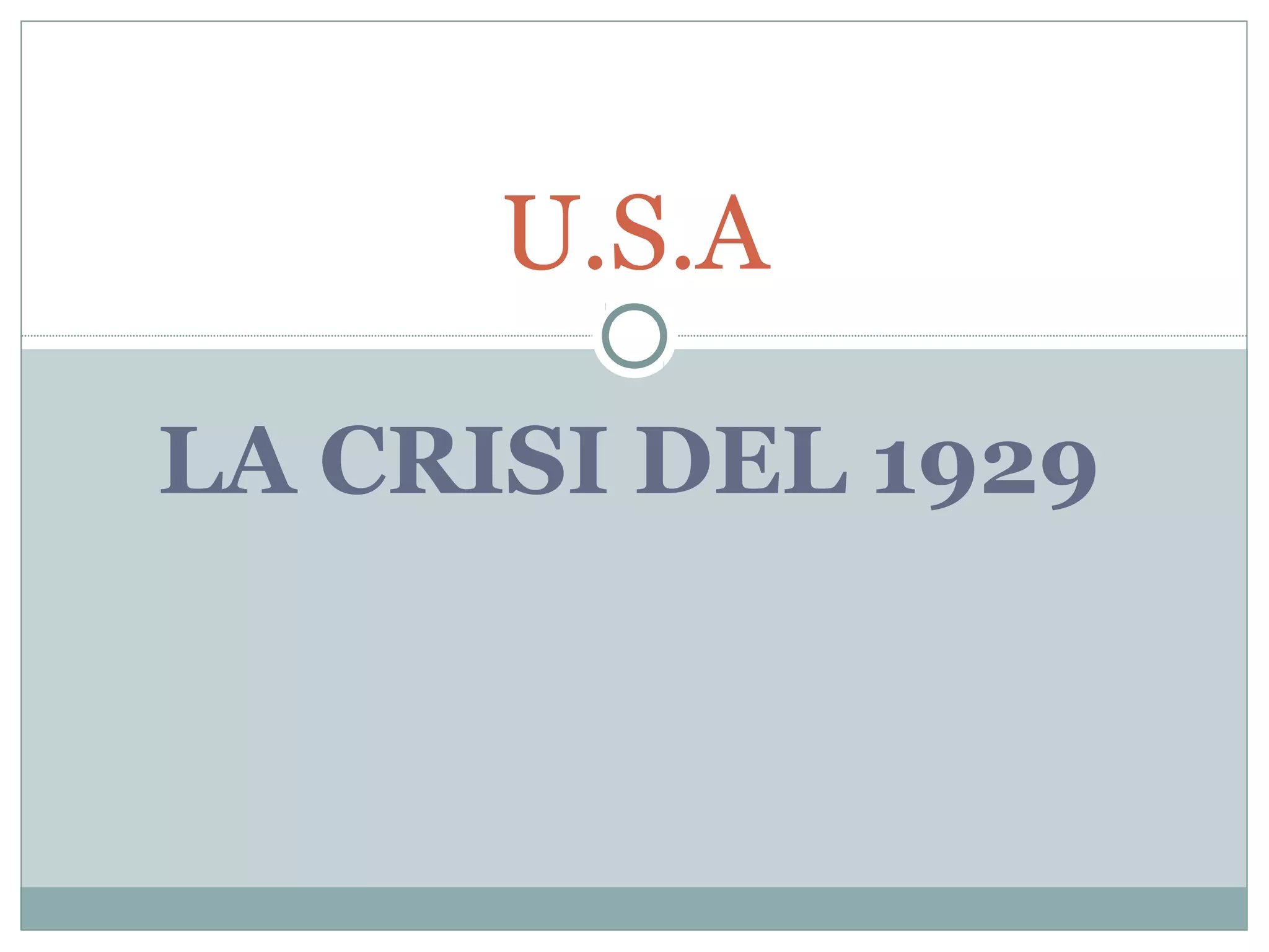 La crisi del 1929 | PPT