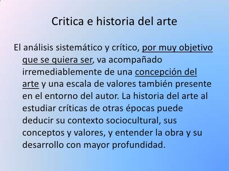 La critica del arte