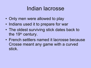 Lacrosse, first powerpoint of the year. B | PPT