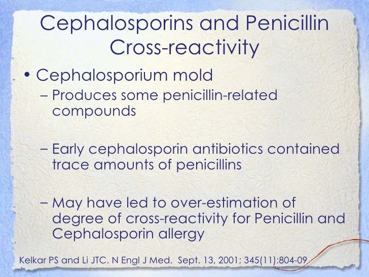 β Lactam Antibiotic Hypersensitivity Cross Reactivity