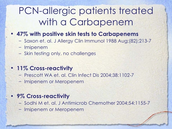 β Lactam Antibiotic Hypersensitivity Cross Reactivity