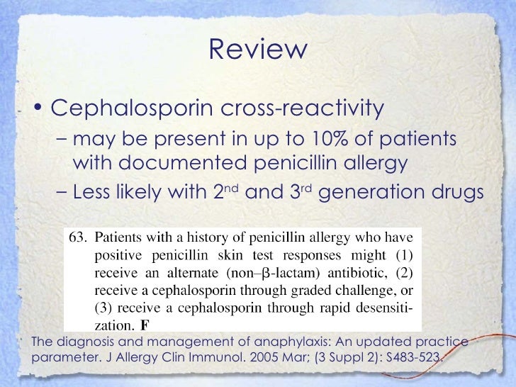 β Lactam Antibiotic Hypersensitivity Cross Reactivity