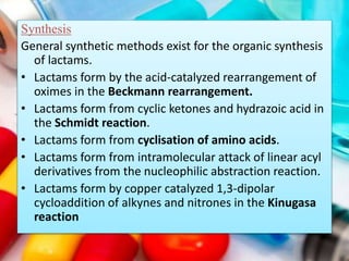 Lactam | PPTX | Chemistry | Science