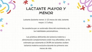 LACTANTE MAYOR y meno durante la etapa de recien nacido | PDF