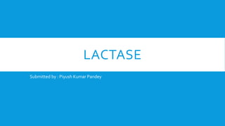 Lactase intoduction properties , producion and purification of lactase.pptx