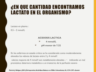 lactato MANEJO Y DEFINICION UNIDAD CUIDADOS INTENSIVO | PPTX