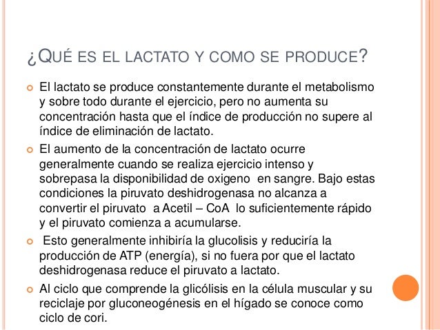 Lactato y ejercicio físico