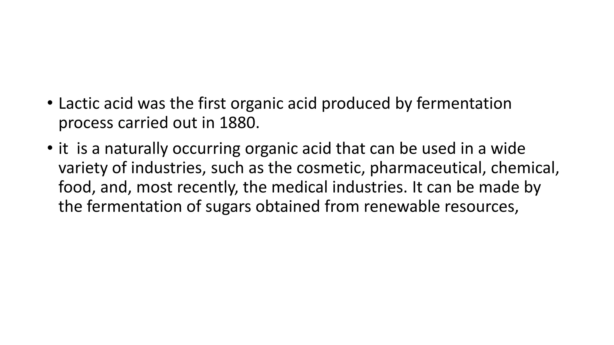 Lactic acid Production | PPTX