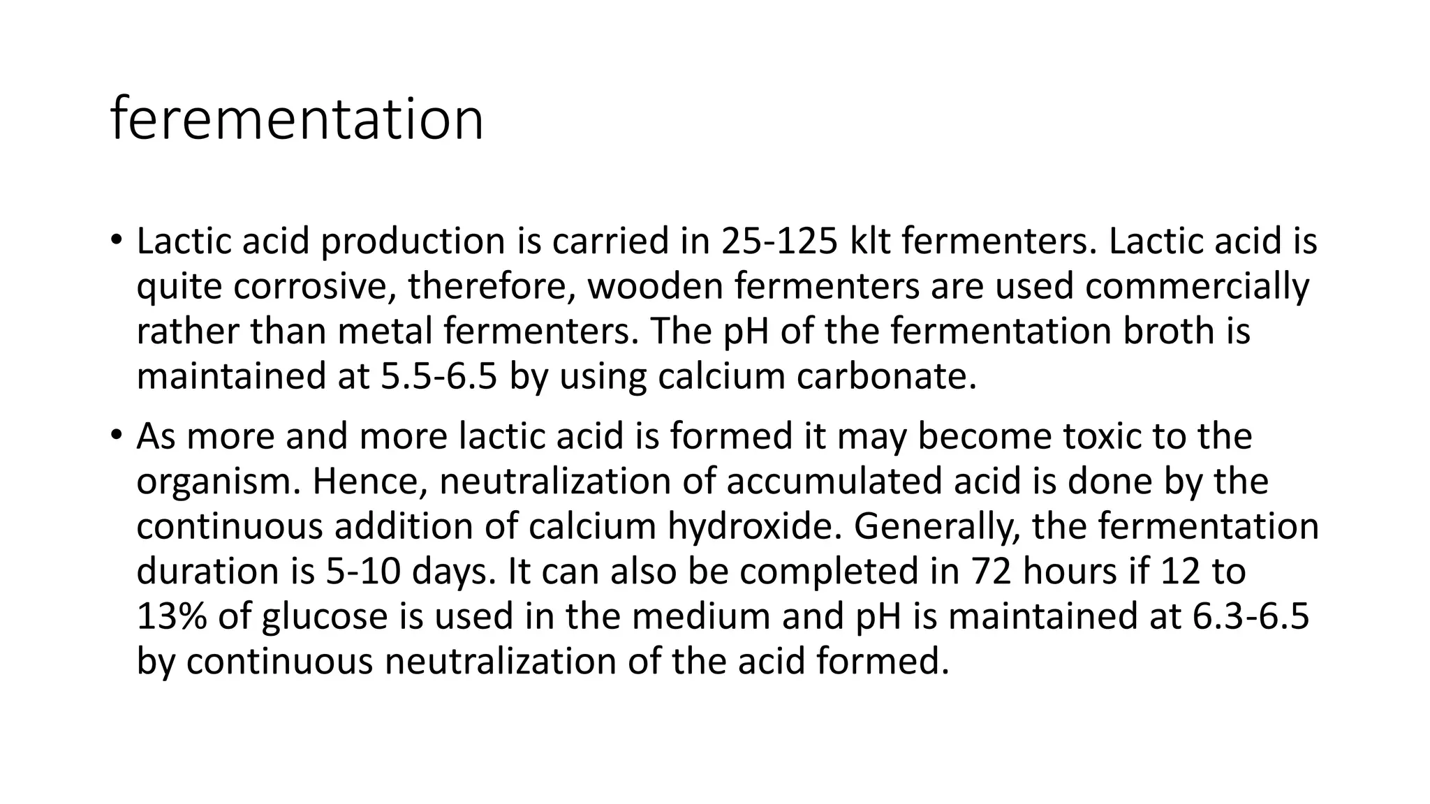 Lactic acid Production | PPTX