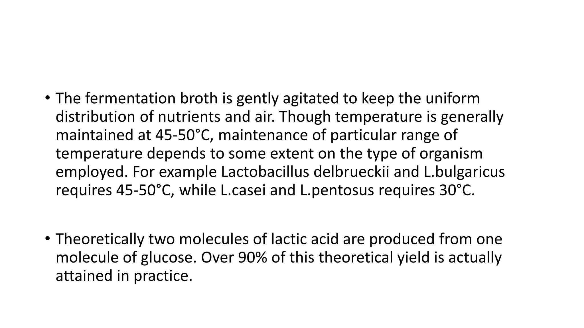 Lactic acid Production | PPTX