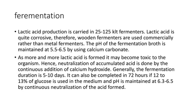 Lactic acid Production | PPTX