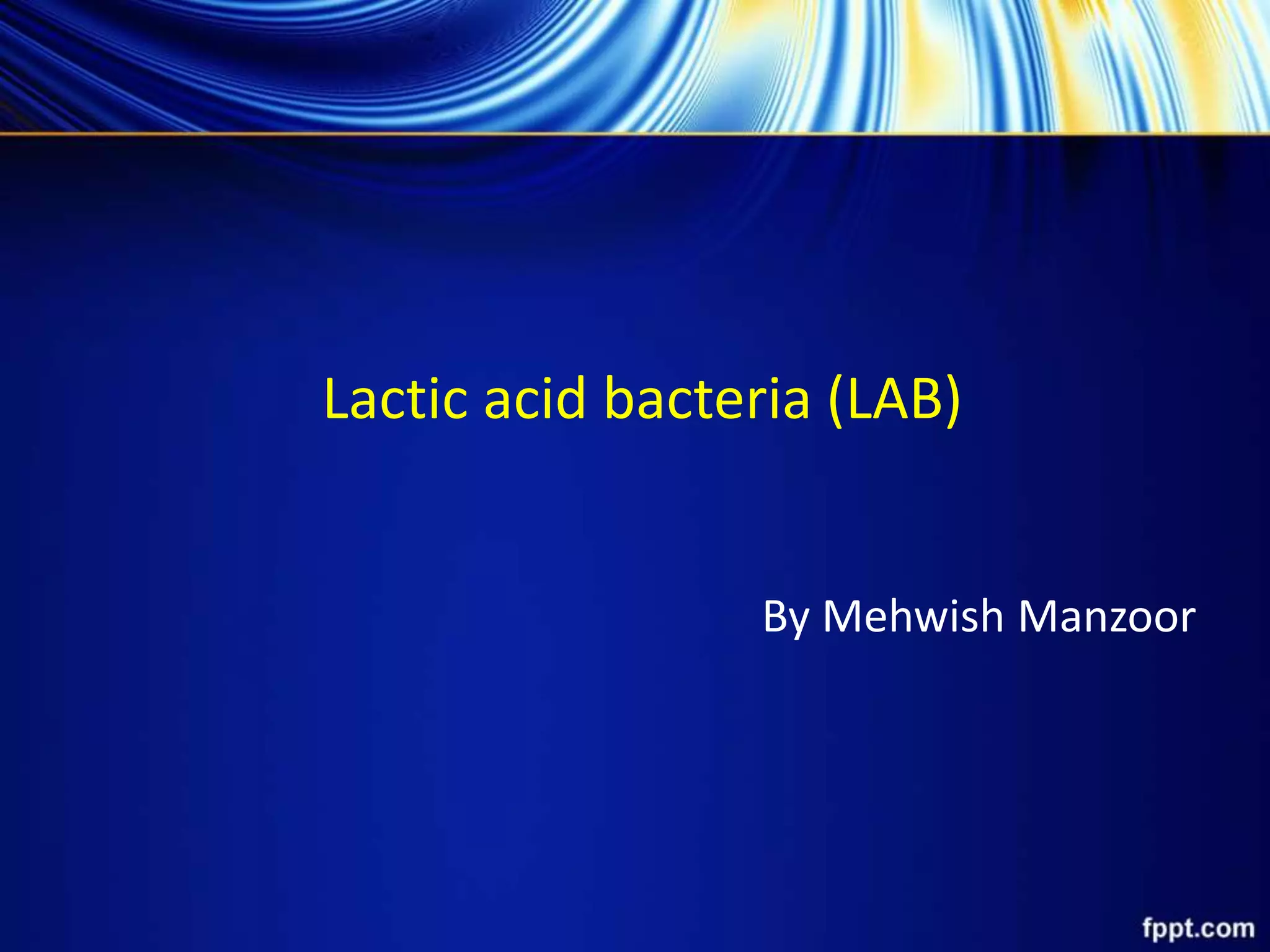 Lactic acid bacteria (lab) | PPTX