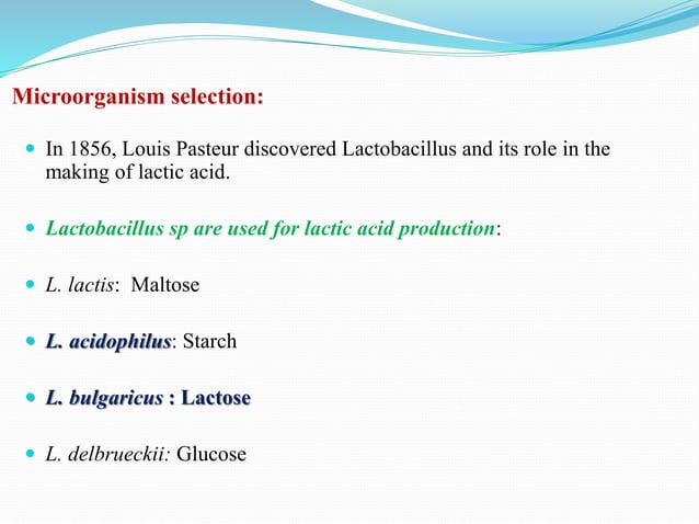 Lactic acid, cheese, glutamic production | PPT