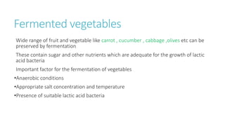 Lactic acid fermented foods | PPTX